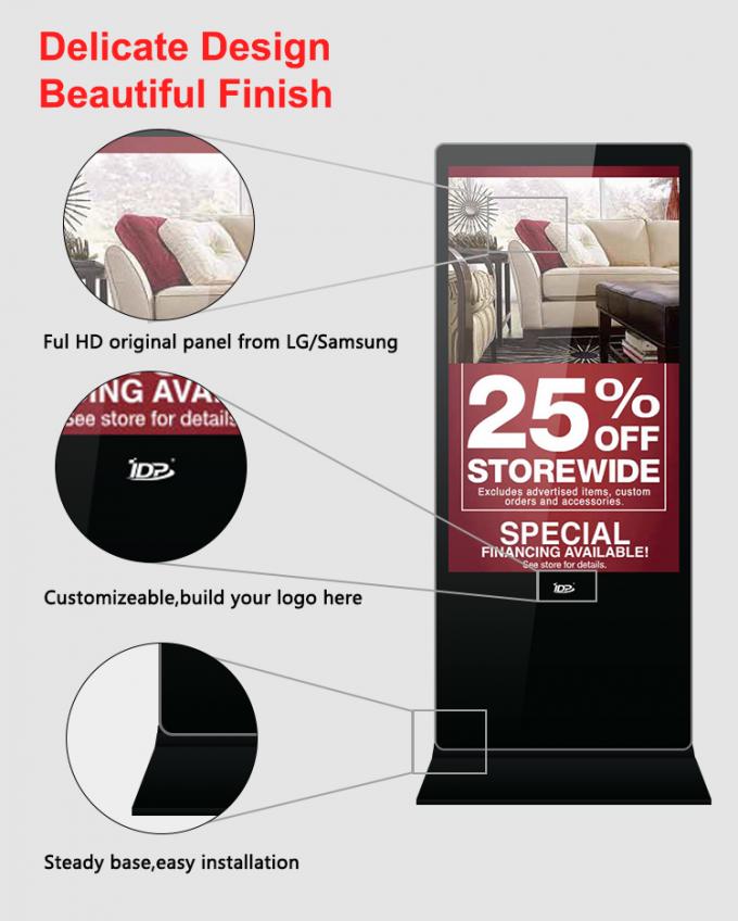 49 Inch Interactive Touch Screen Digital Signage Free Standing LCD ...